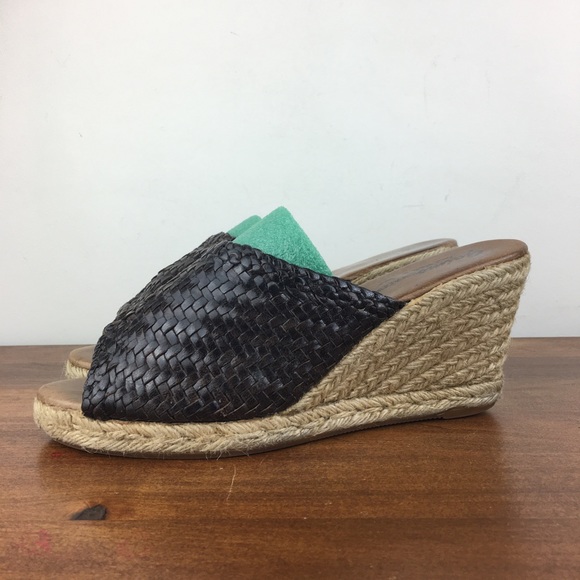 Gaimo | Shoes | Gaimo Espadrilles Woven Leather Women Wedge Slide ...